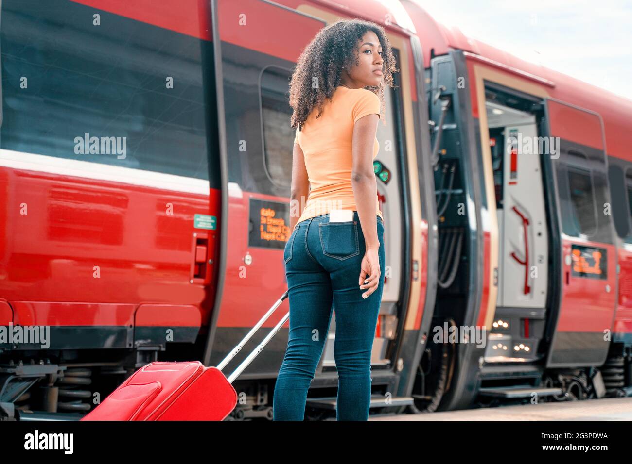 Black person train platform hi-res stock photography and images - Alamy