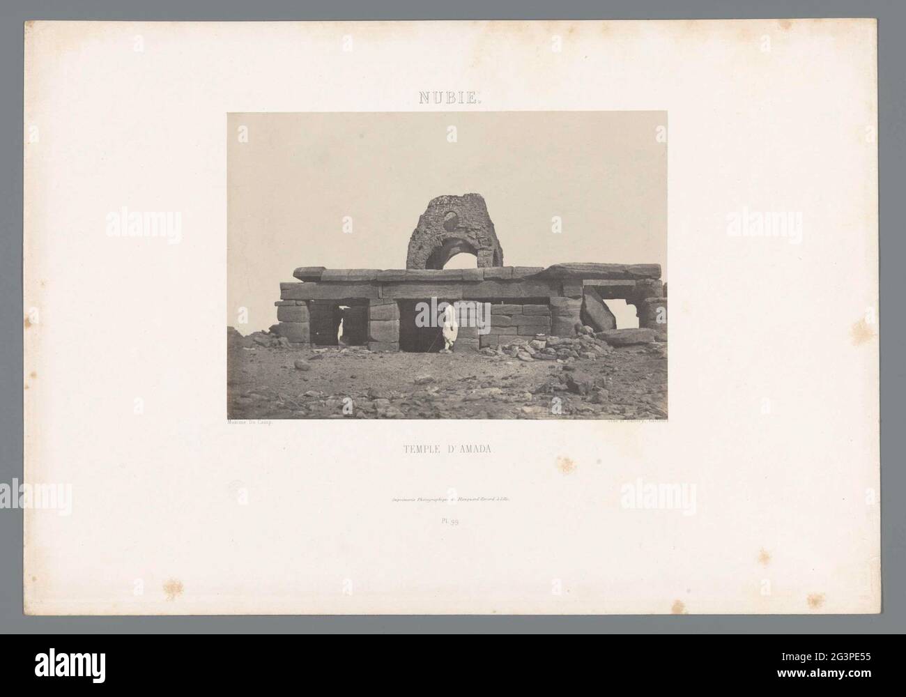 Temple of Amada, with Cupola of a Coptic Church, Egypt; Nubia. Temple d ...