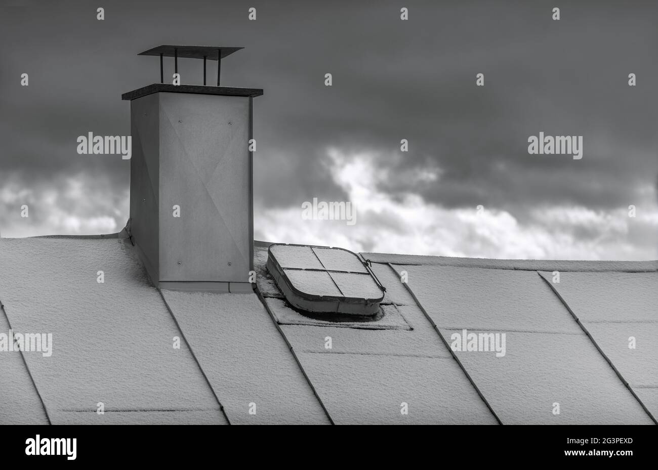 The roof hatch at the chimney Stock Photo - Alamy