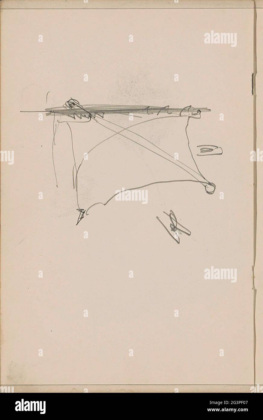 Flag to a mast. Leaf 8 Verso from a sketchbook with 47 sheets Stock ...