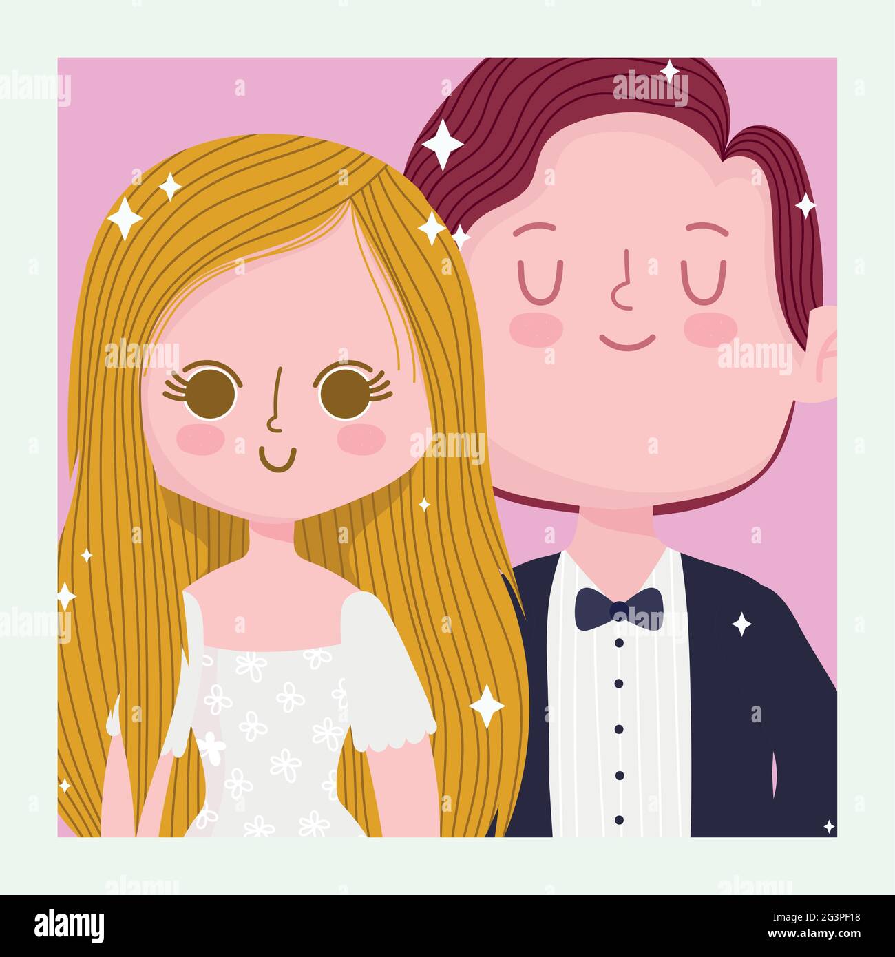wedding couple portrait Stock Vector Image & Art - Alamy