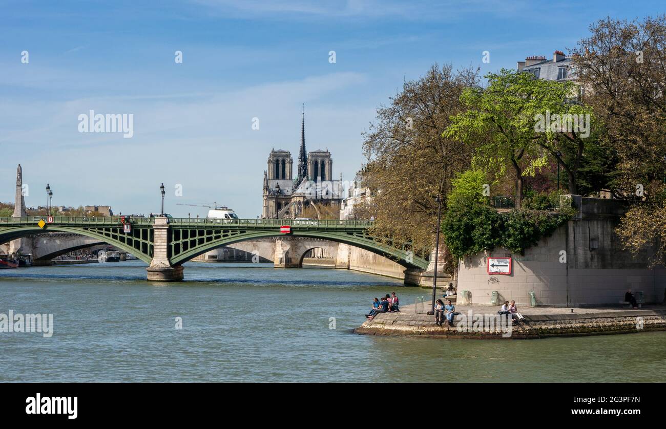 Paris, France, March 30, 2017: Paris Bridge. Bridges of Paris over ...