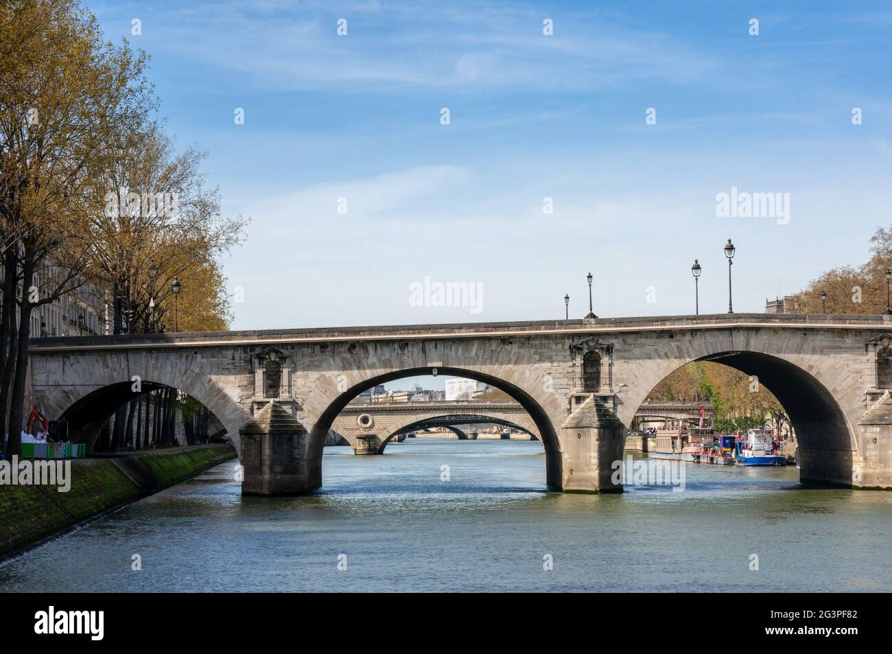 Paris, France, March 30, 2017: Paris Bridge. Bridges of Paris over ...
