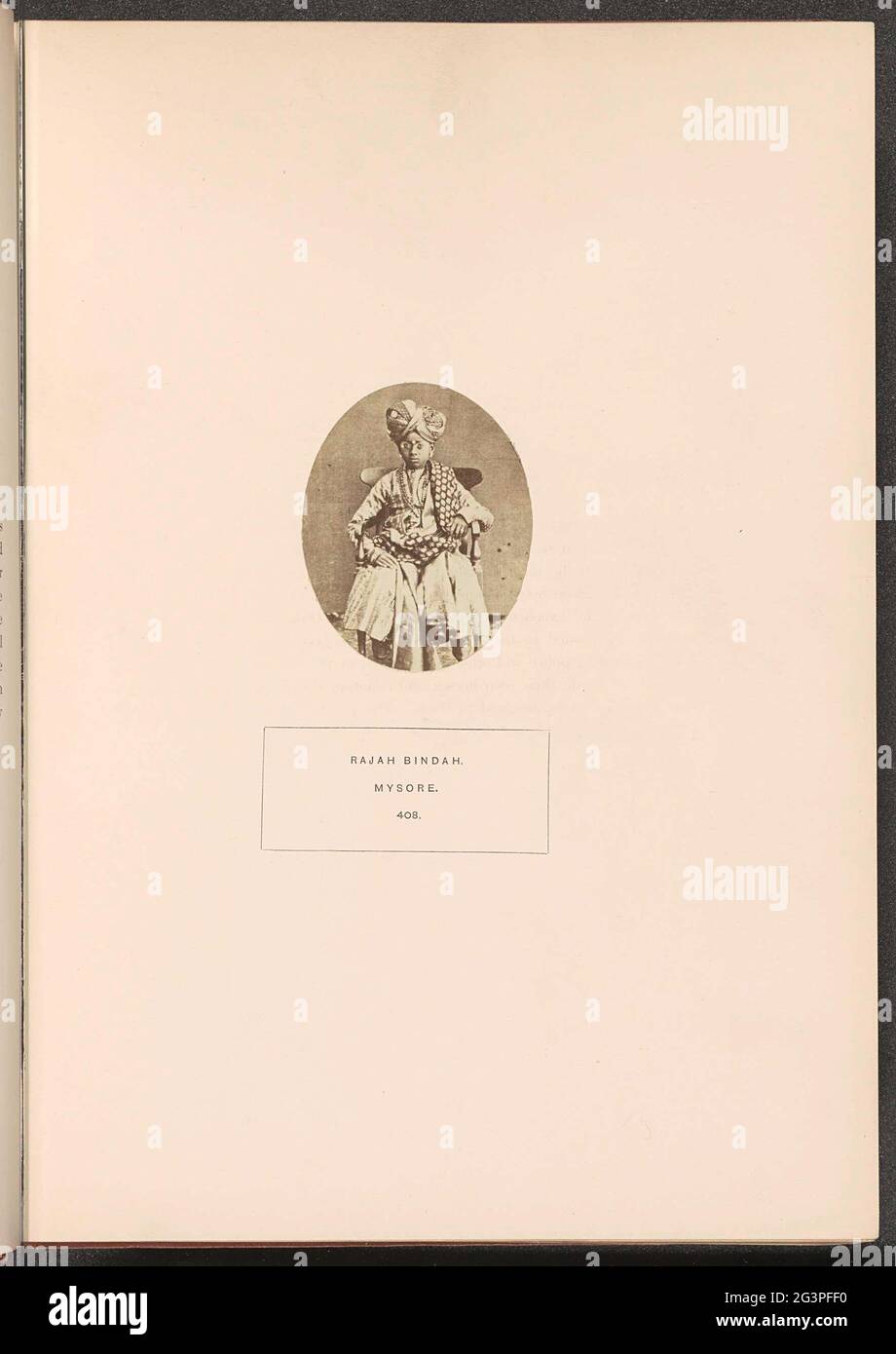 Portrait of an unknown boy from the Mysore's military class; Rajah ...