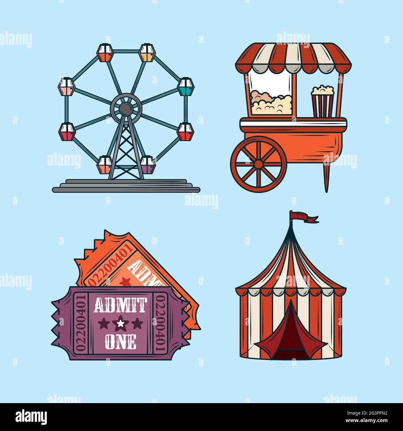 amusement park icon set Stock Vector Image & Art - Alamy