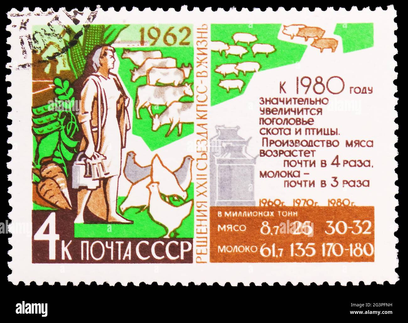 MOSCOW, RUSSIA - MARCH 22, 2020: Postage stamp printed in Soviet Union ...