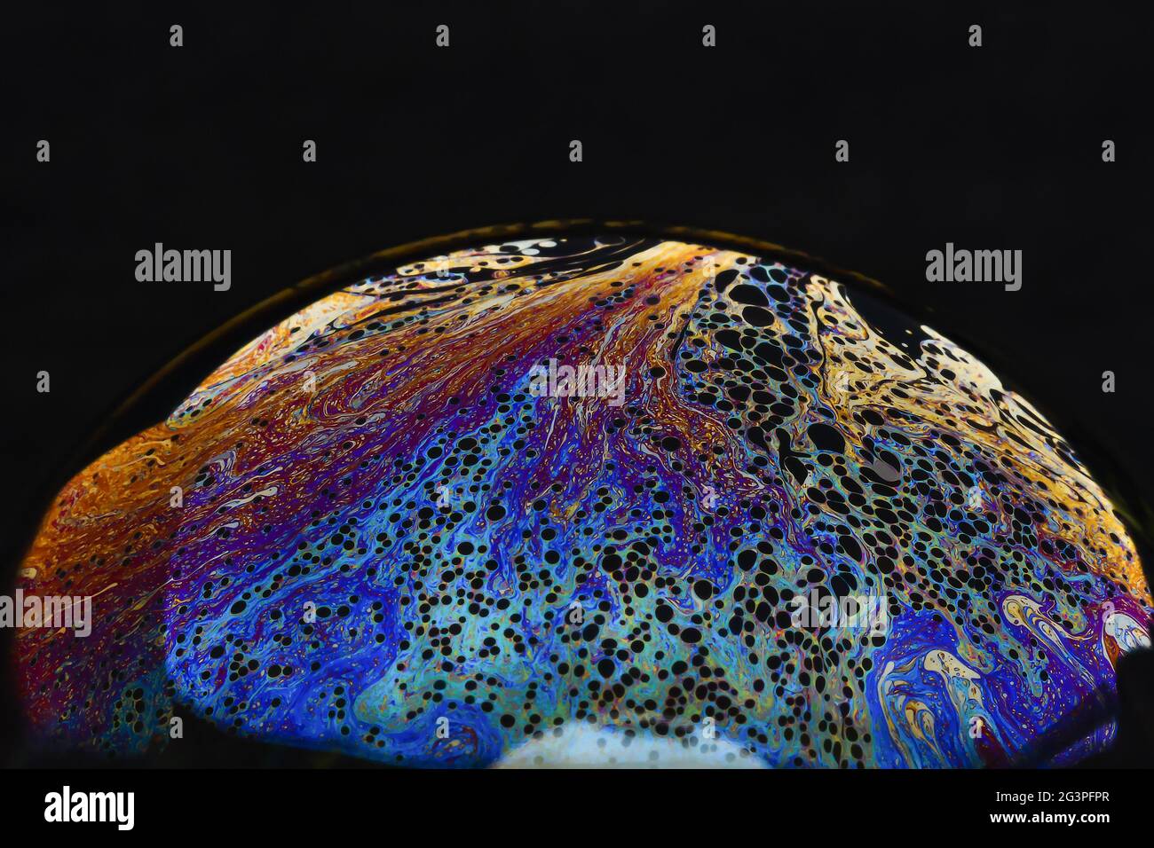 Beautiful psychedelic abstractions on the surface soap bubbles Stock ...