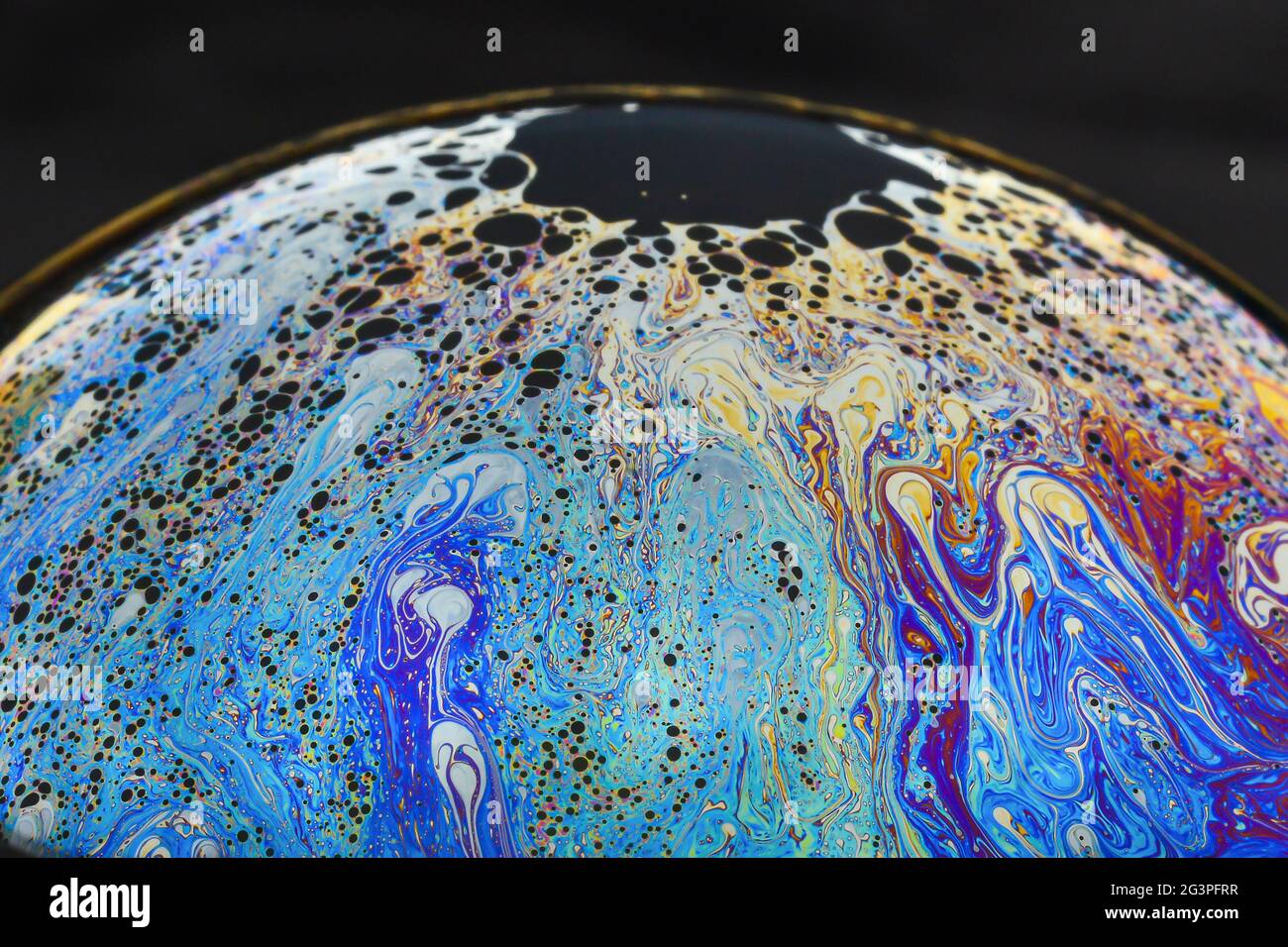 Beautiful psychedelic abstractions on the surface soap bubbles Stock ...