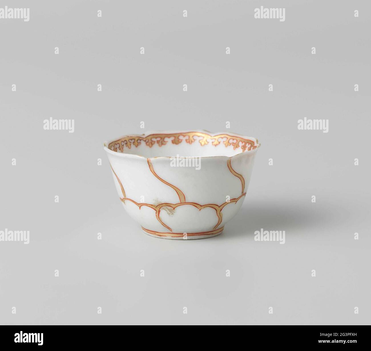 Cup With Stylized Flower and Ornamental Border. Cup of porcelain ...