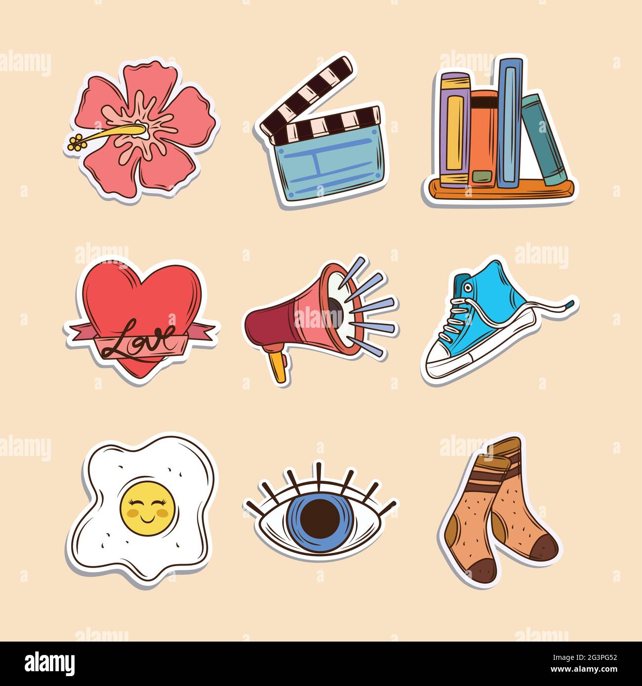 stickers icon set Stock Vector Image & Art - Alamy