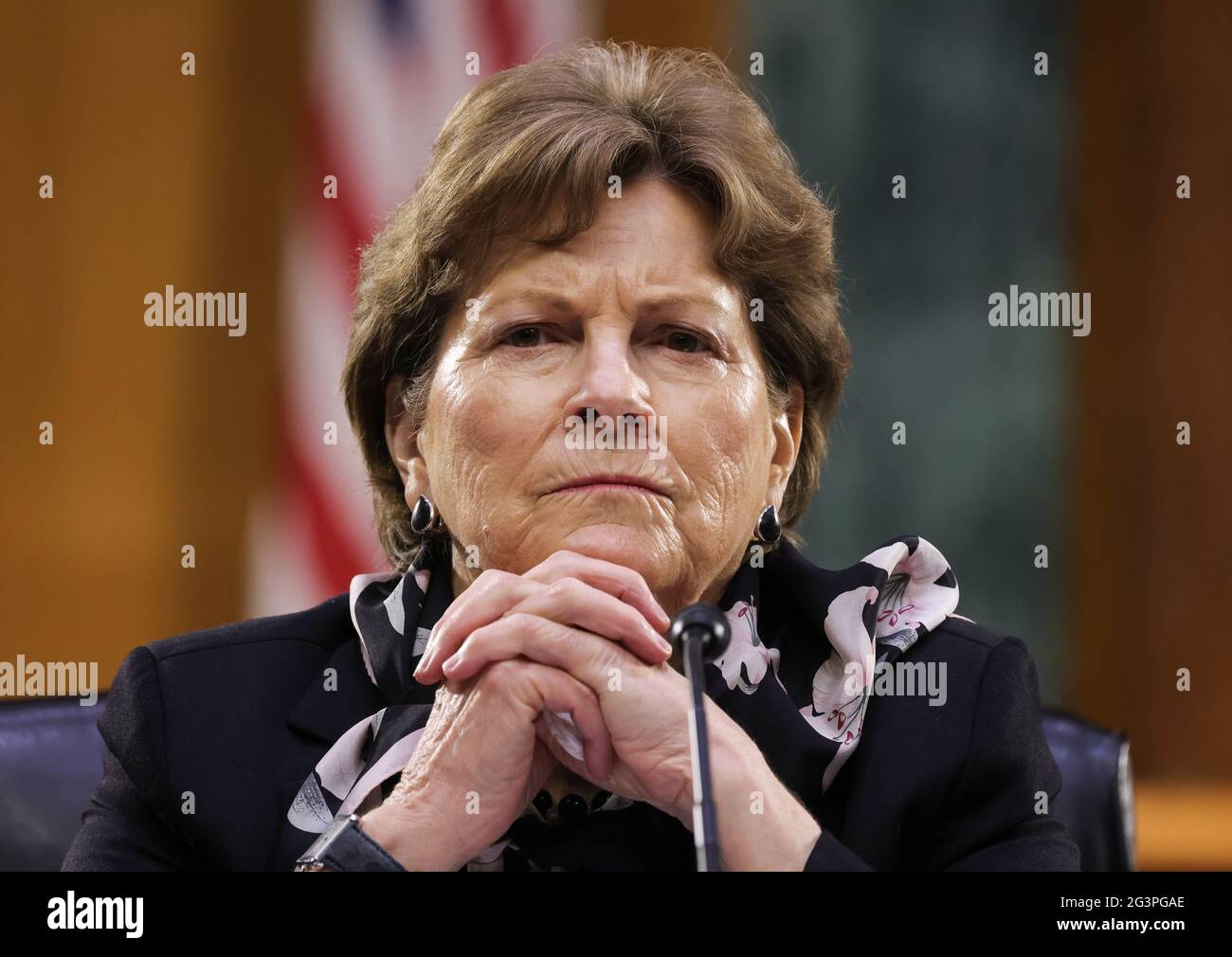 U.S. Senator Jeanne Shaheen (D-NH) listens during a Senate ...