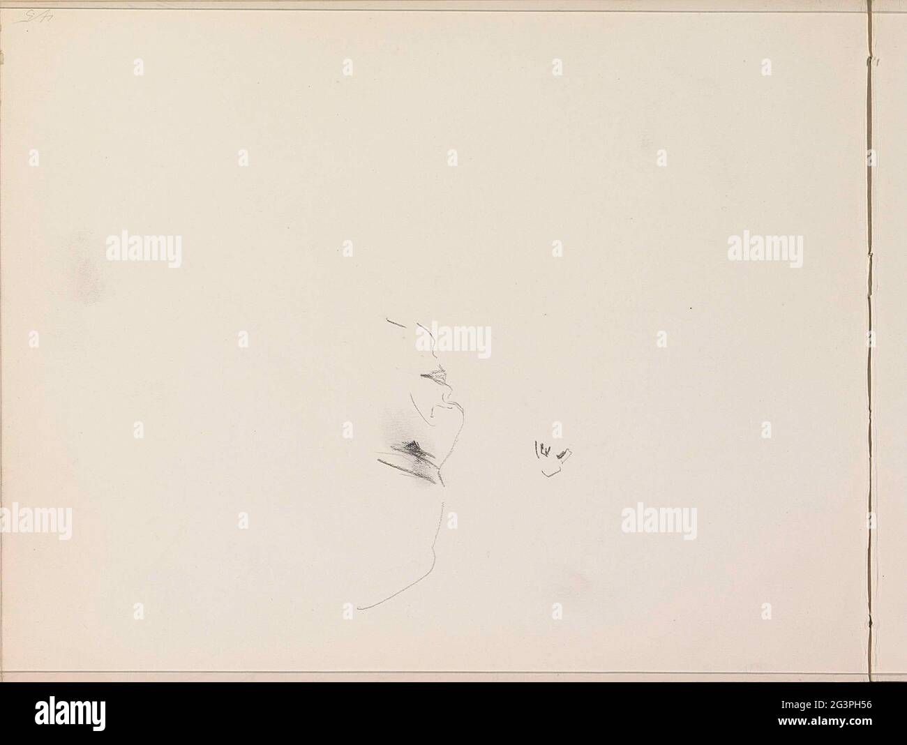 Face, in profile. Leaf 8 Verso from Sketchbook VII with 26 sheets Stock ...