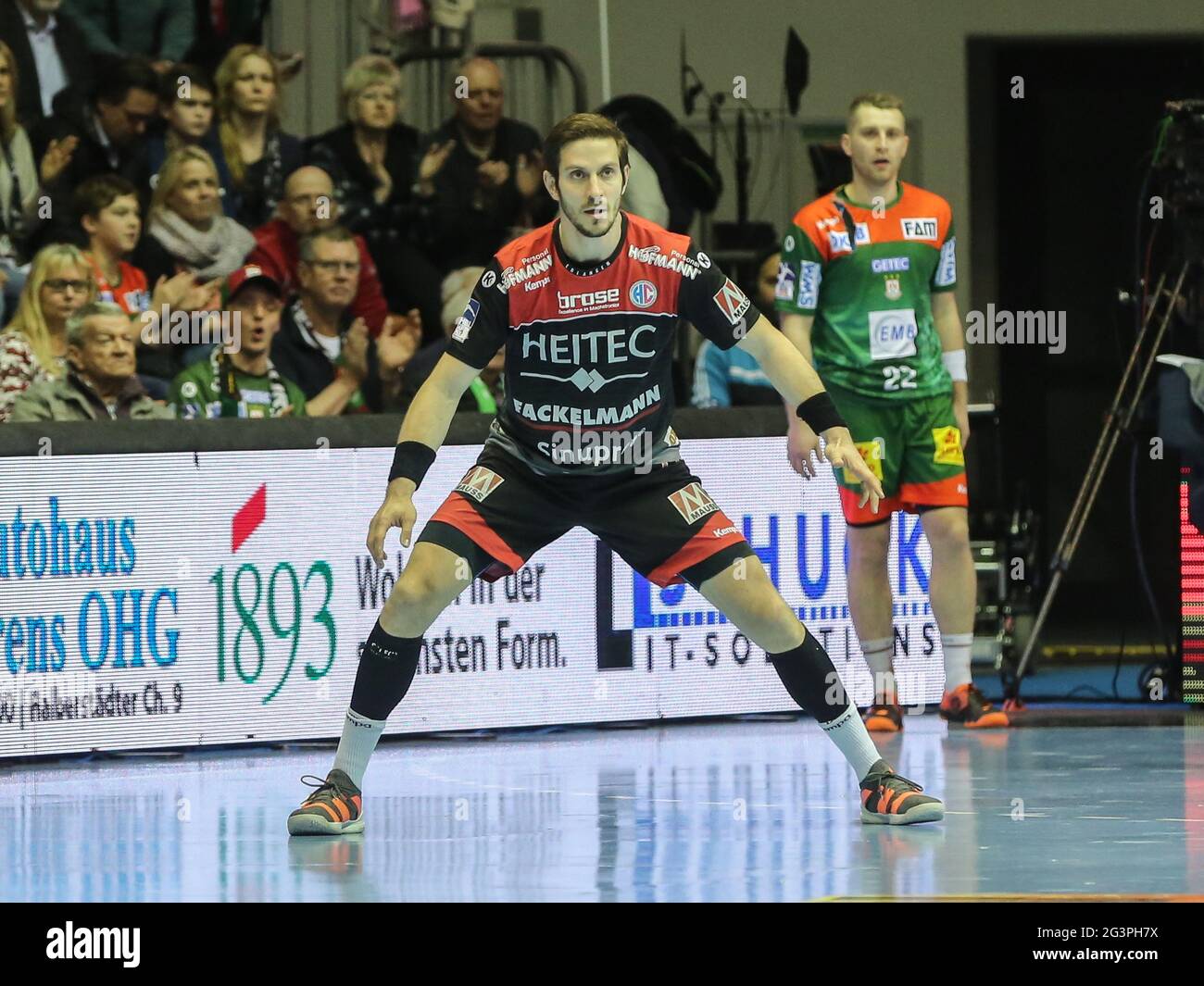 German handball player Michael HaaÃŸ HC Erlangen DHB Liqui Moly HBL ...