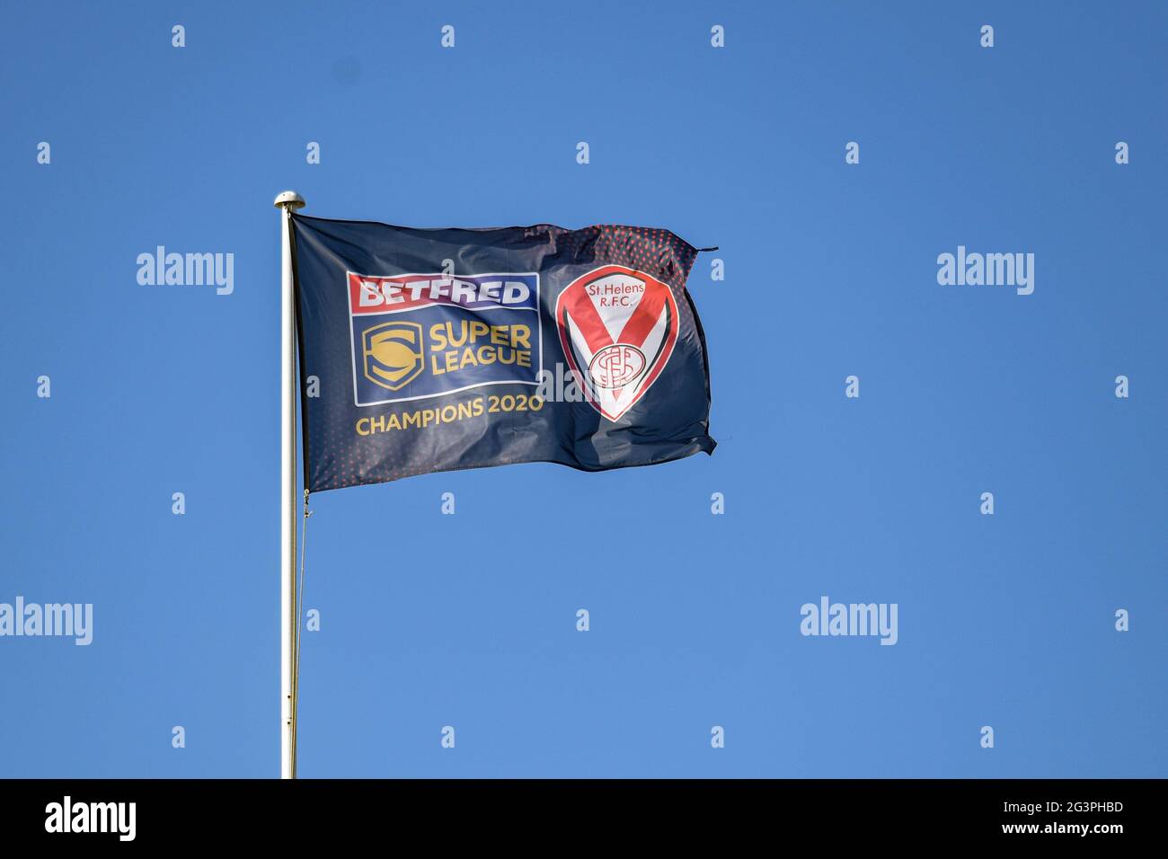 A flag at the Totally Wicked stadium flaps in the wind displaying the ...