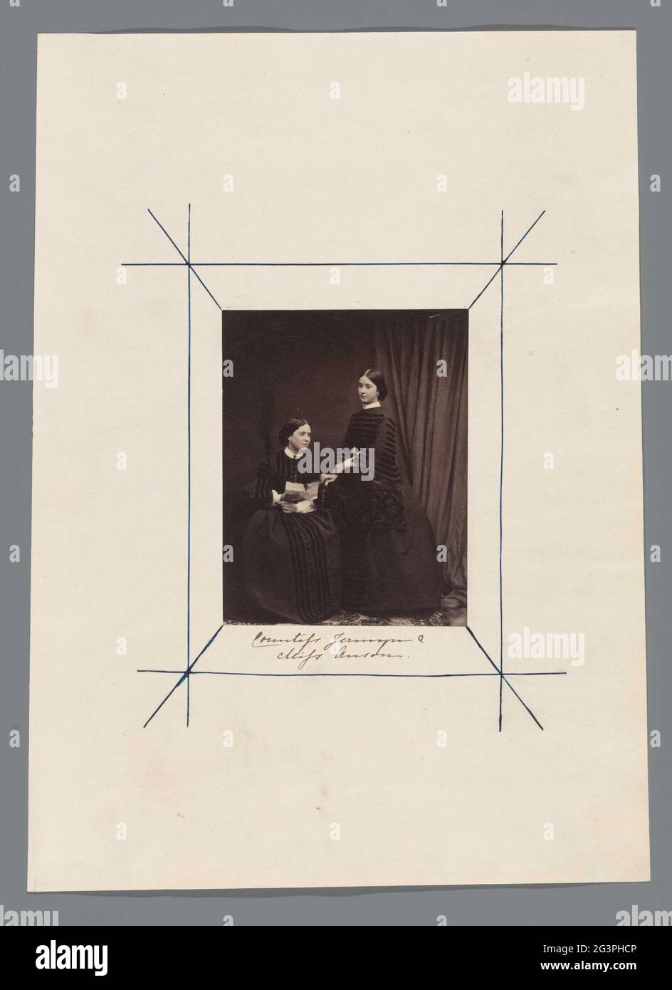 Portrait of two women (Countess Jermyn and Miss Anson), with edge ...