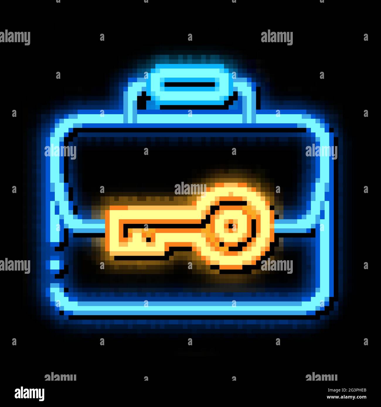 case and key neon glow icon illustration Stock Vector Image & Art - Alamy