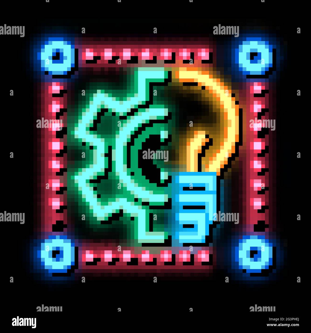 working idea neon glow icon illustration Stock Vector Image & Art - Alamy