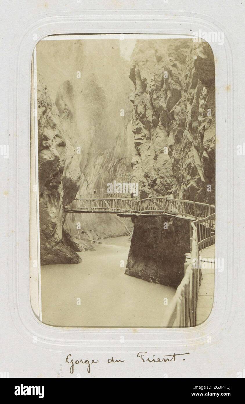 Bridge in the Gorge du Trient in Switzerland. Part of travel album with ...