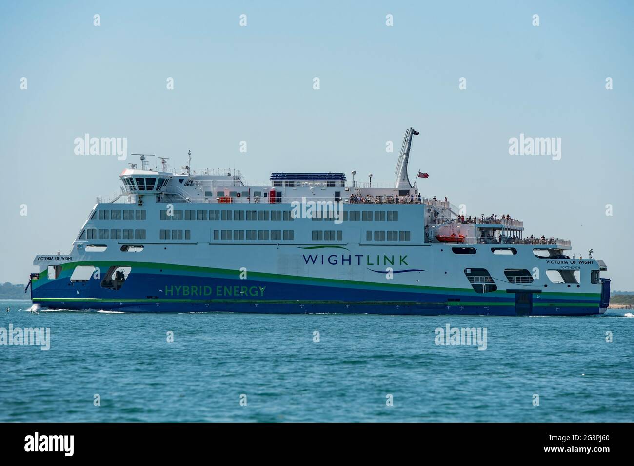 The Wightlink vehicle ferry MV Victoria of Wight in The Solent on a ...