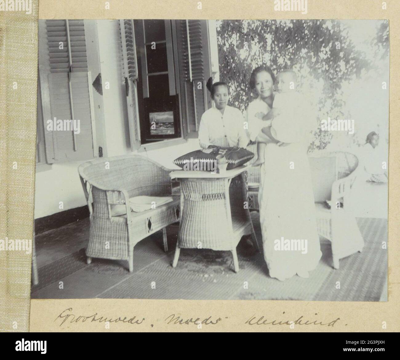 Group portrait of members of the Lammers family on a veranda in the ...