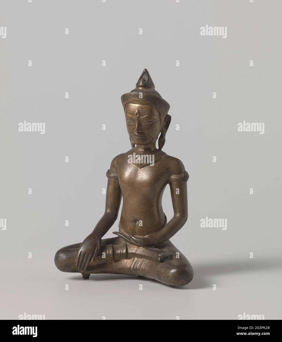 Sitting Buddha. Sitting Buddha with crossed legs; Right hand rests on ...