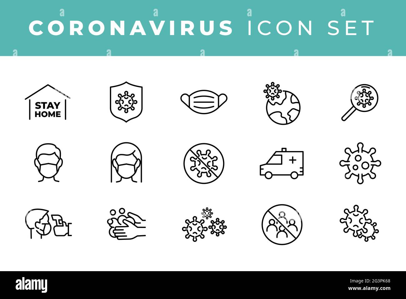 Coronavirus icon set for infographic or website. Novel Coronavirus 2019 ...