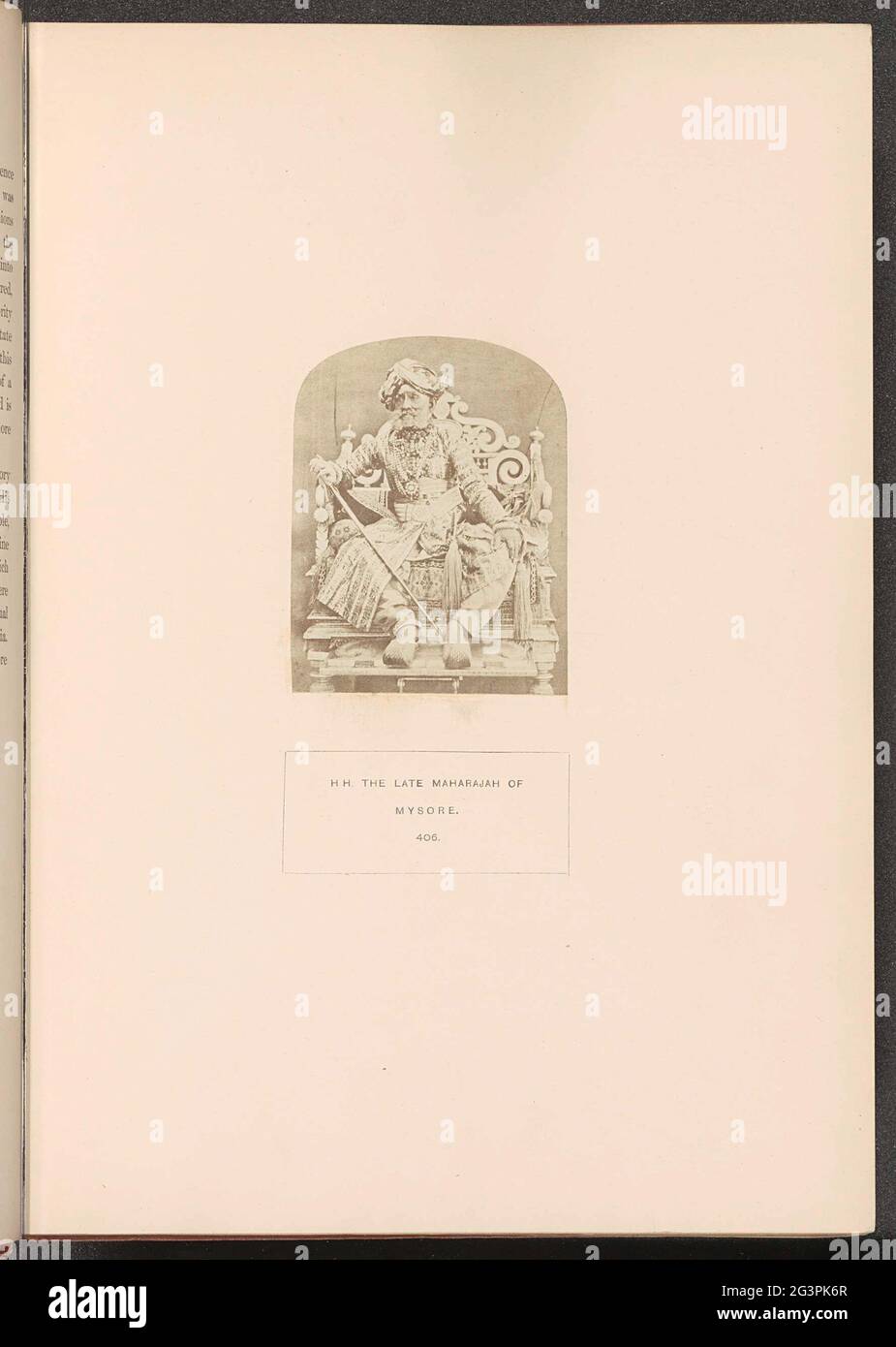 Portrait of Krishnaraja Wadiya, Mysore Maharaja on his throne; H.H. The ...