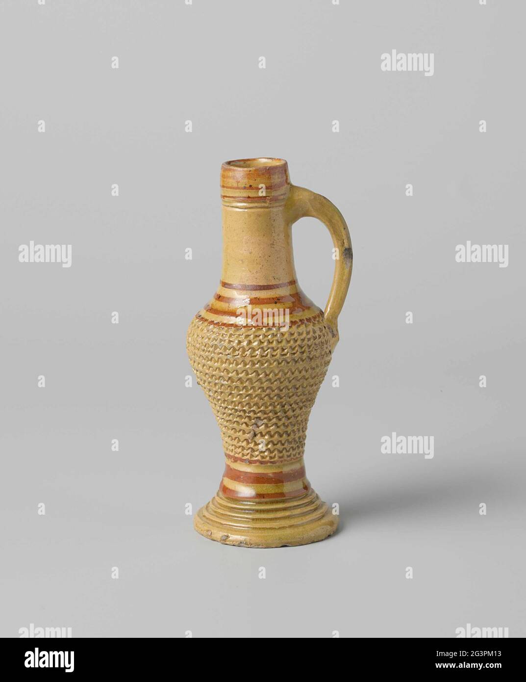 Can. Narrow, inverted pear-shaped can or jug of lead glazing pottery ...