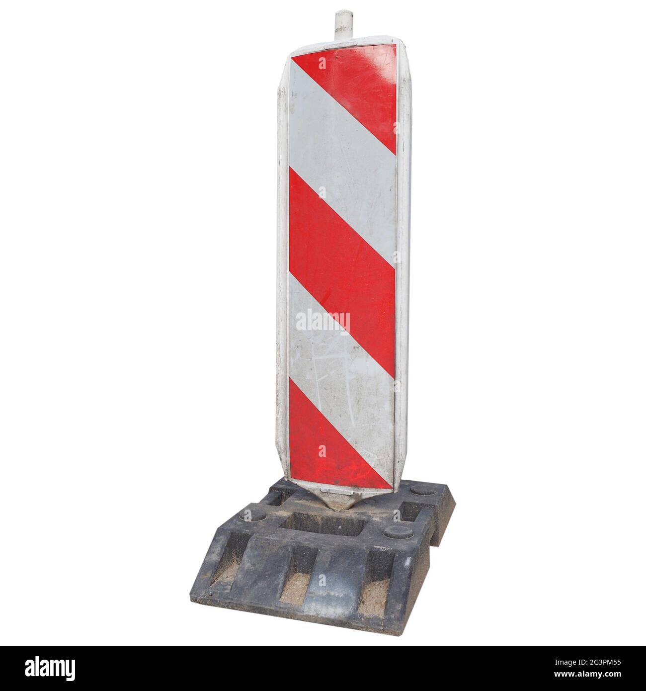 Red white striped sign isolated over white Stock Photo - Alamy