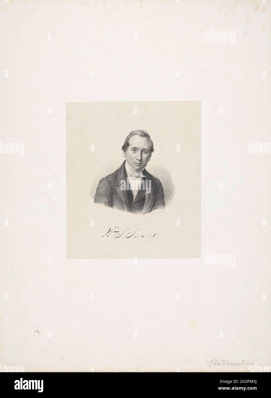 Portrait of Willem Simon Swart. Portrait of the portrayed signature ...