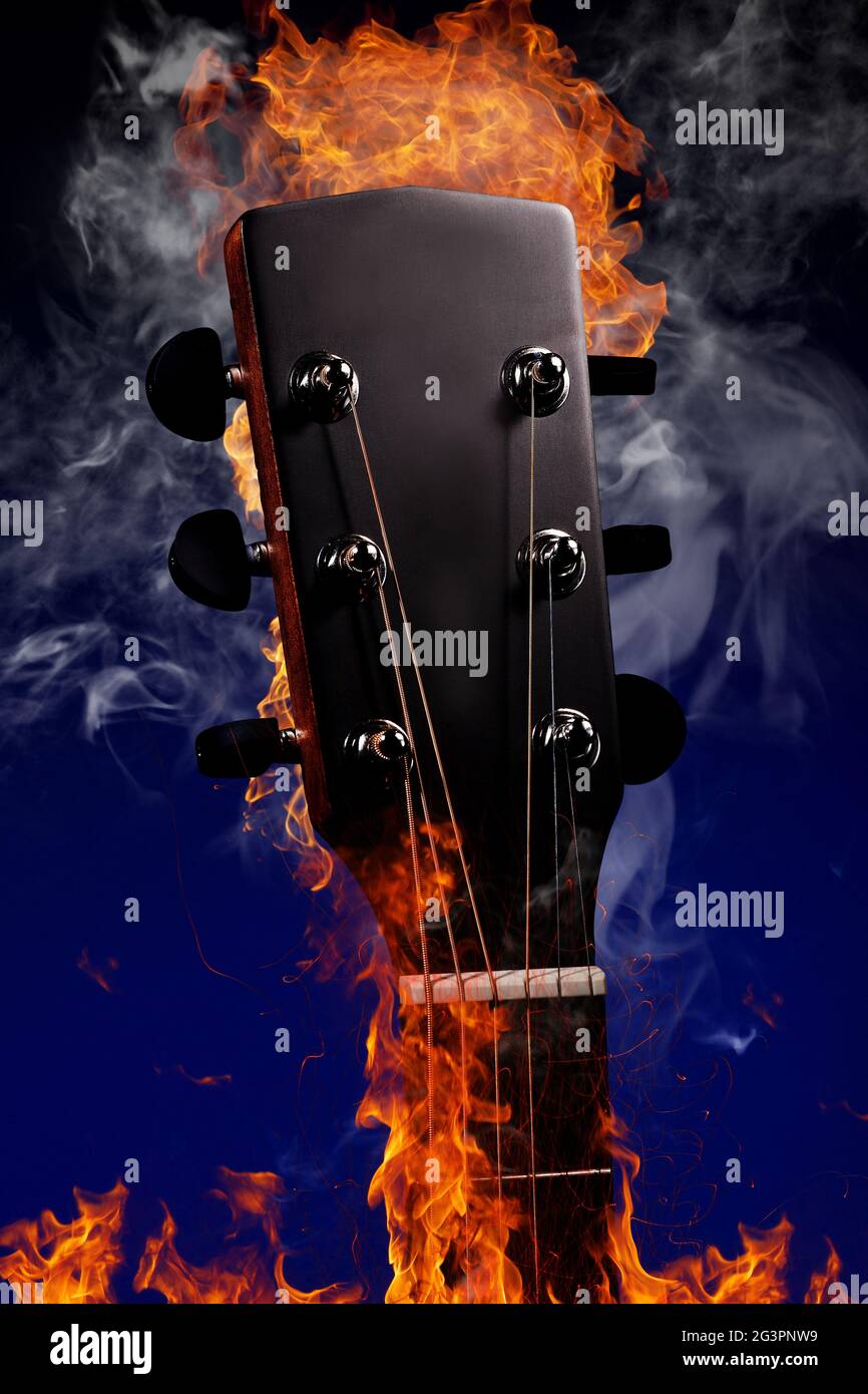 Guitar On Fire Blue