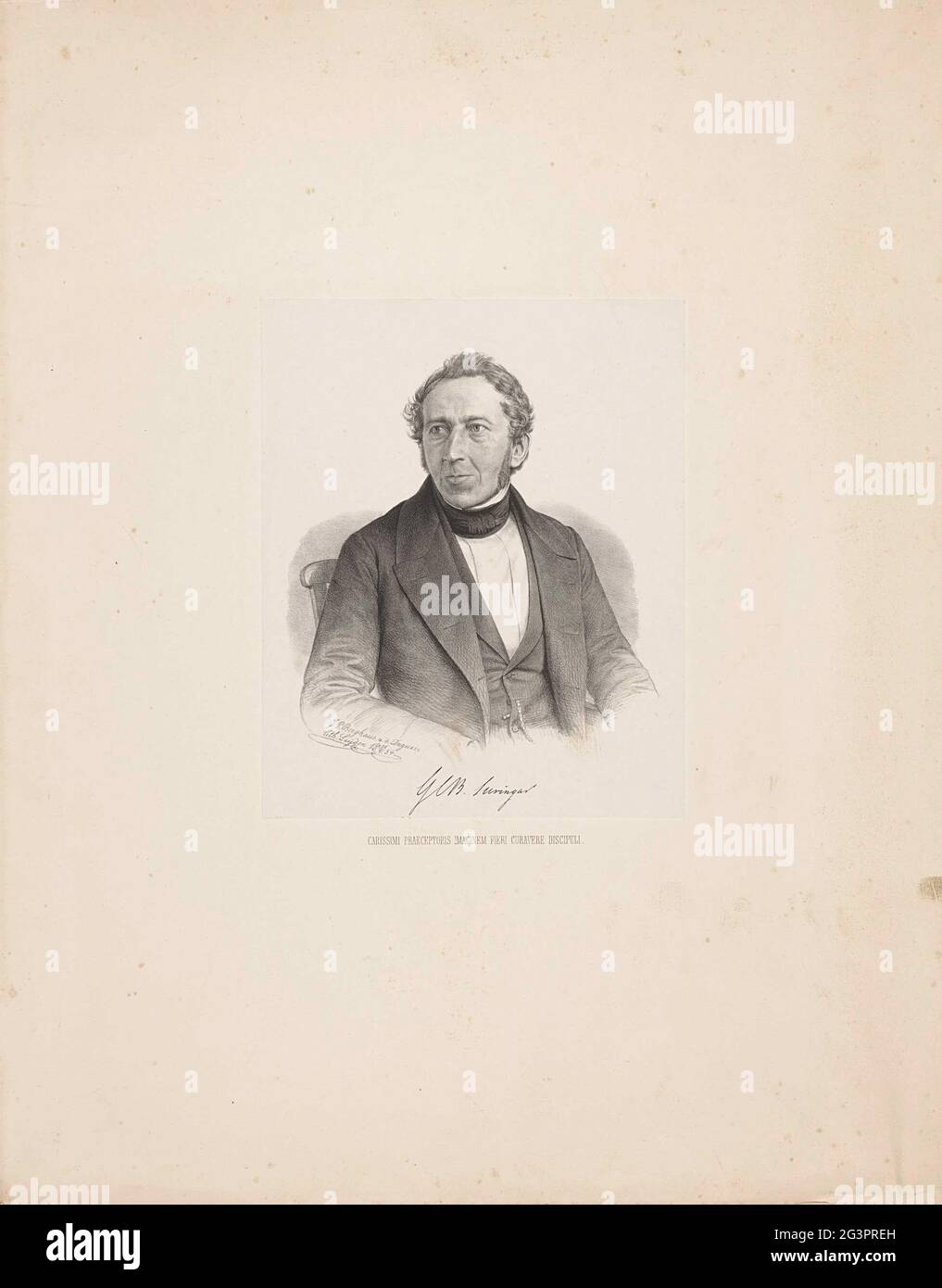 Portrait of Gerard Conrad Bernard Suringar. The portrait is sitting on ...