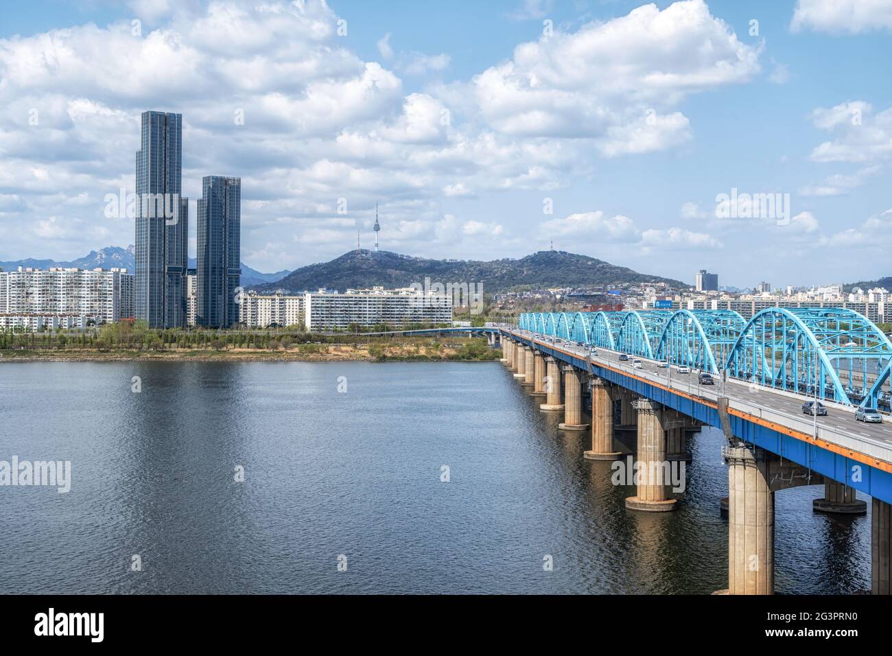 Namsan tower and han river Stock Photo - Alamy