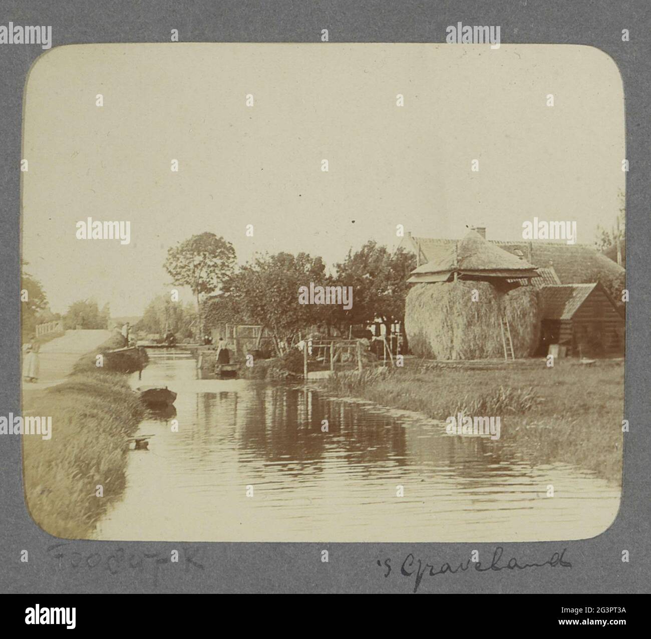 Farm with haystack at a ditch in 's-Graveland. Part of travel album ...