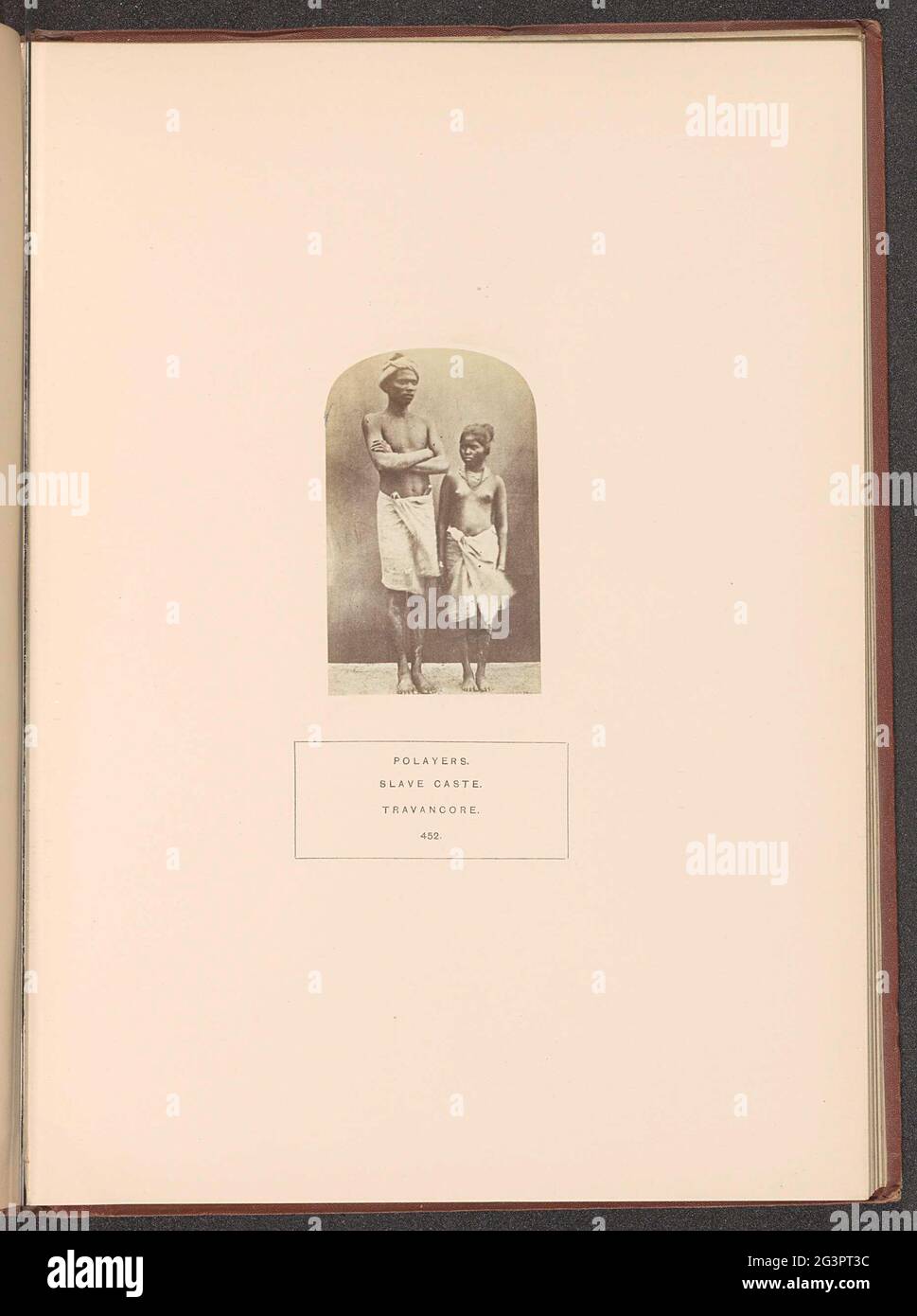 Portrait of an unknown man and woman from travancore; Polayers. Slave ...