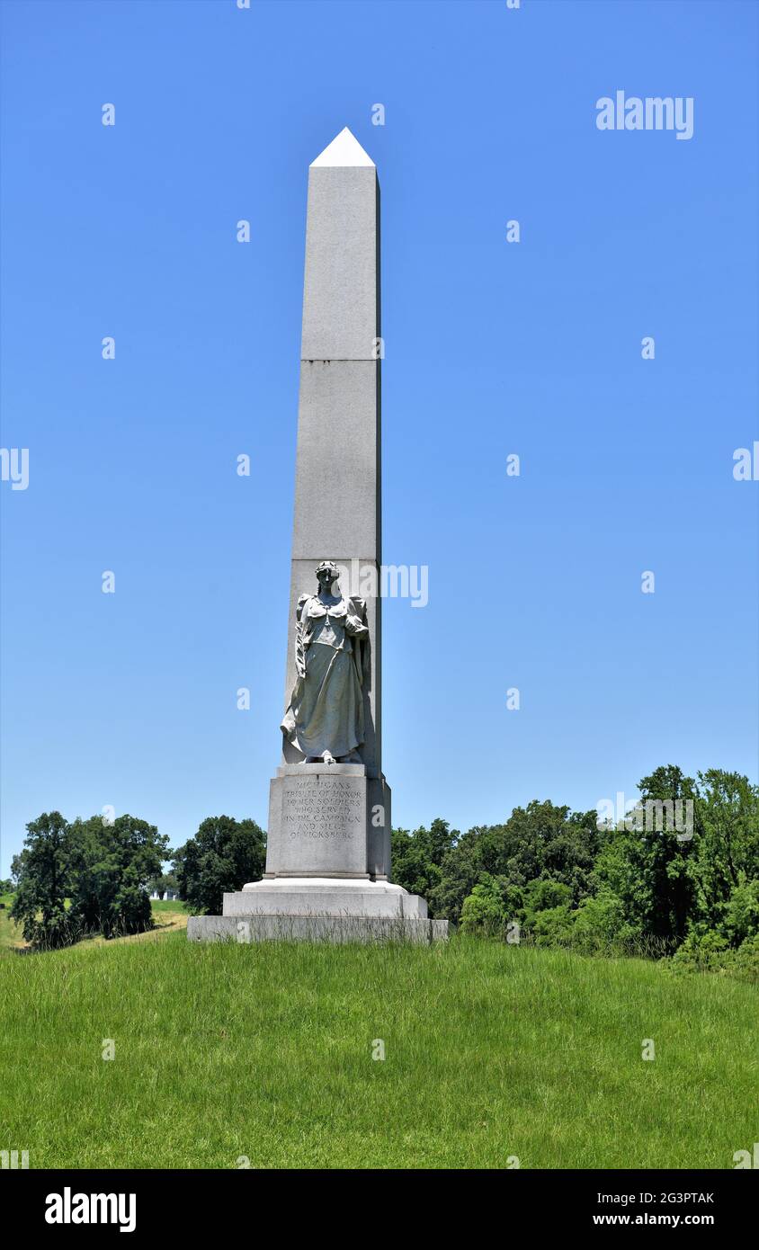 Michigan Monument in the Vicksburg National Military Park Stock Photo ...