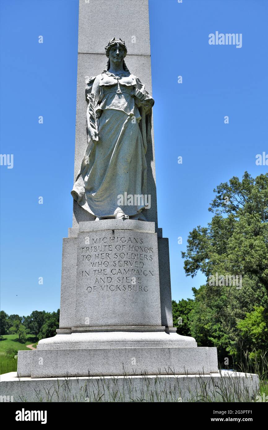 Michigan Monument in the Vicksburg National Military Park Stock Photo ...