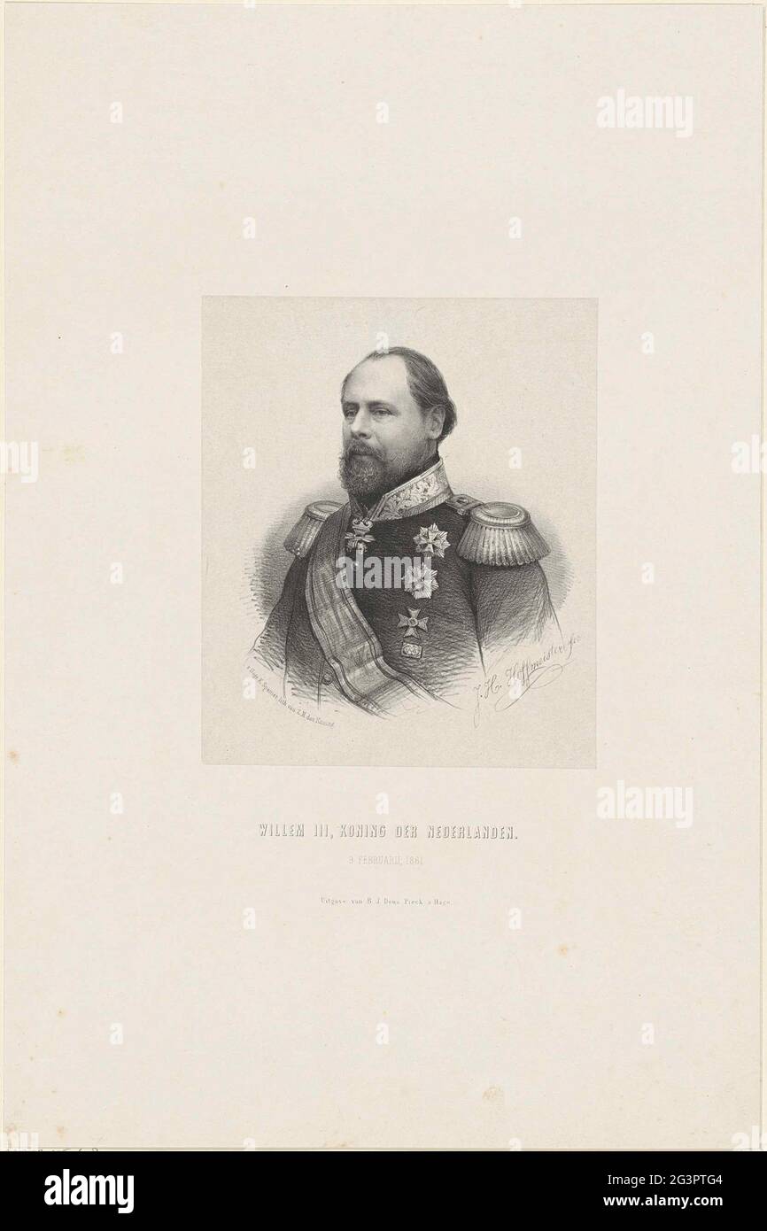 Portrait of Willem III, King of the Netherlands. Portrait of Willem III ...