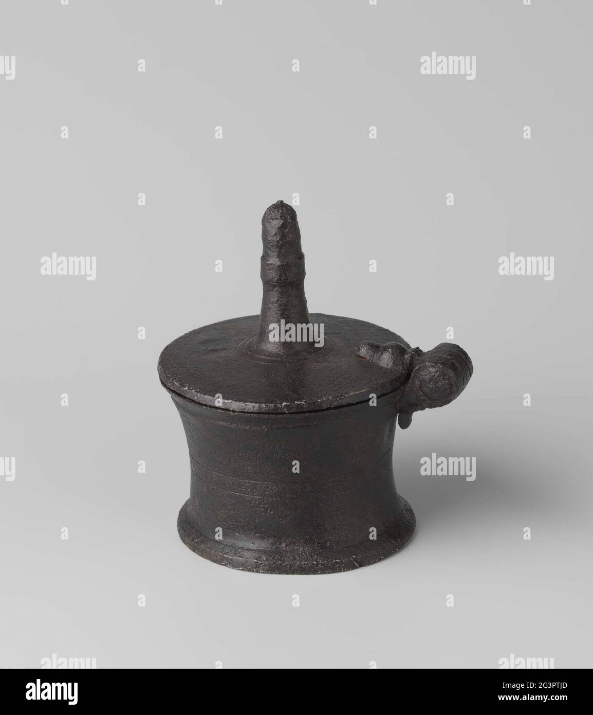 Salt barrel of tin with insignia on the bottom. Tin salt barrel. At a ...