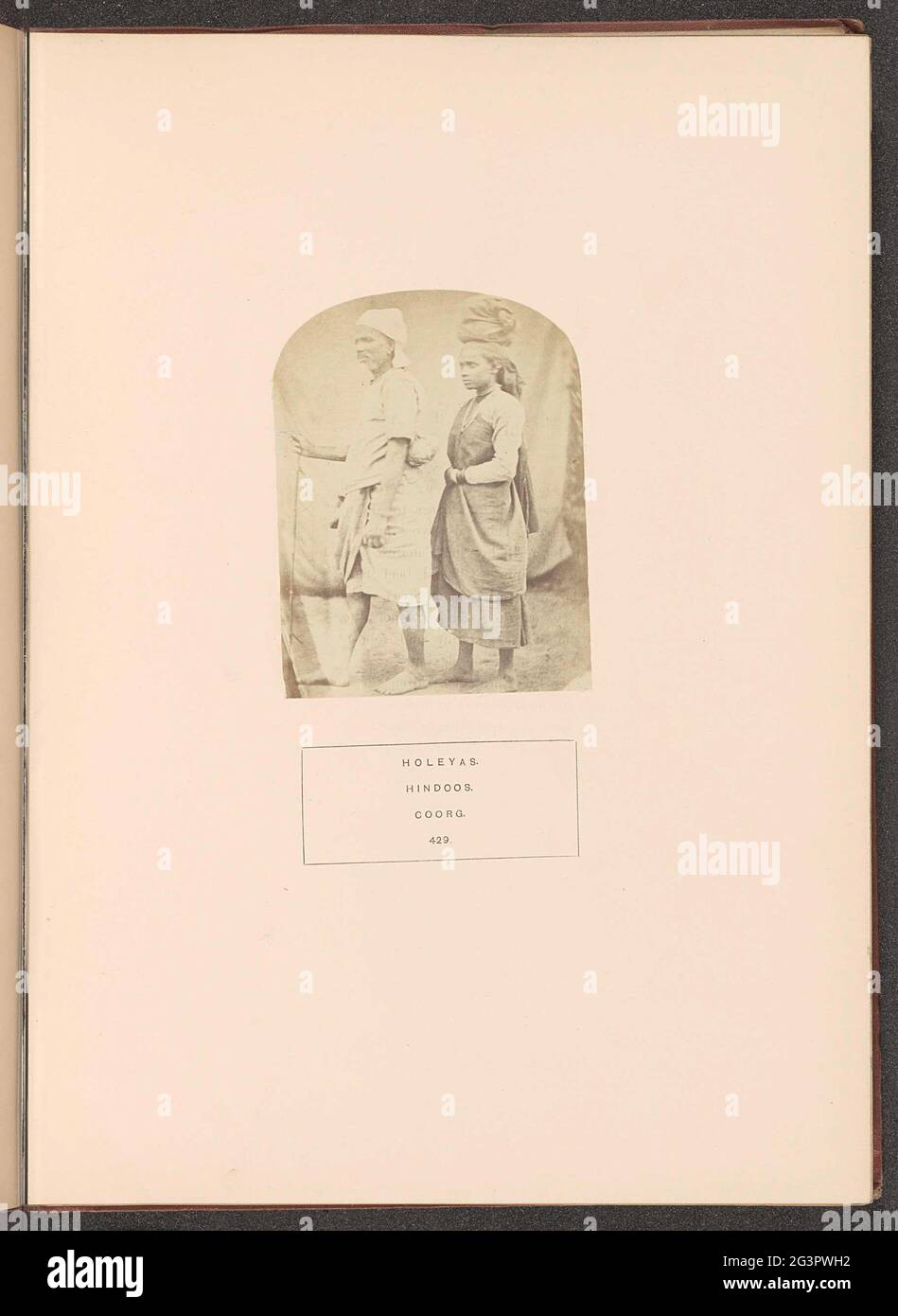 Portrait of an unknown man and wife of the holeya caste from kodagu ...