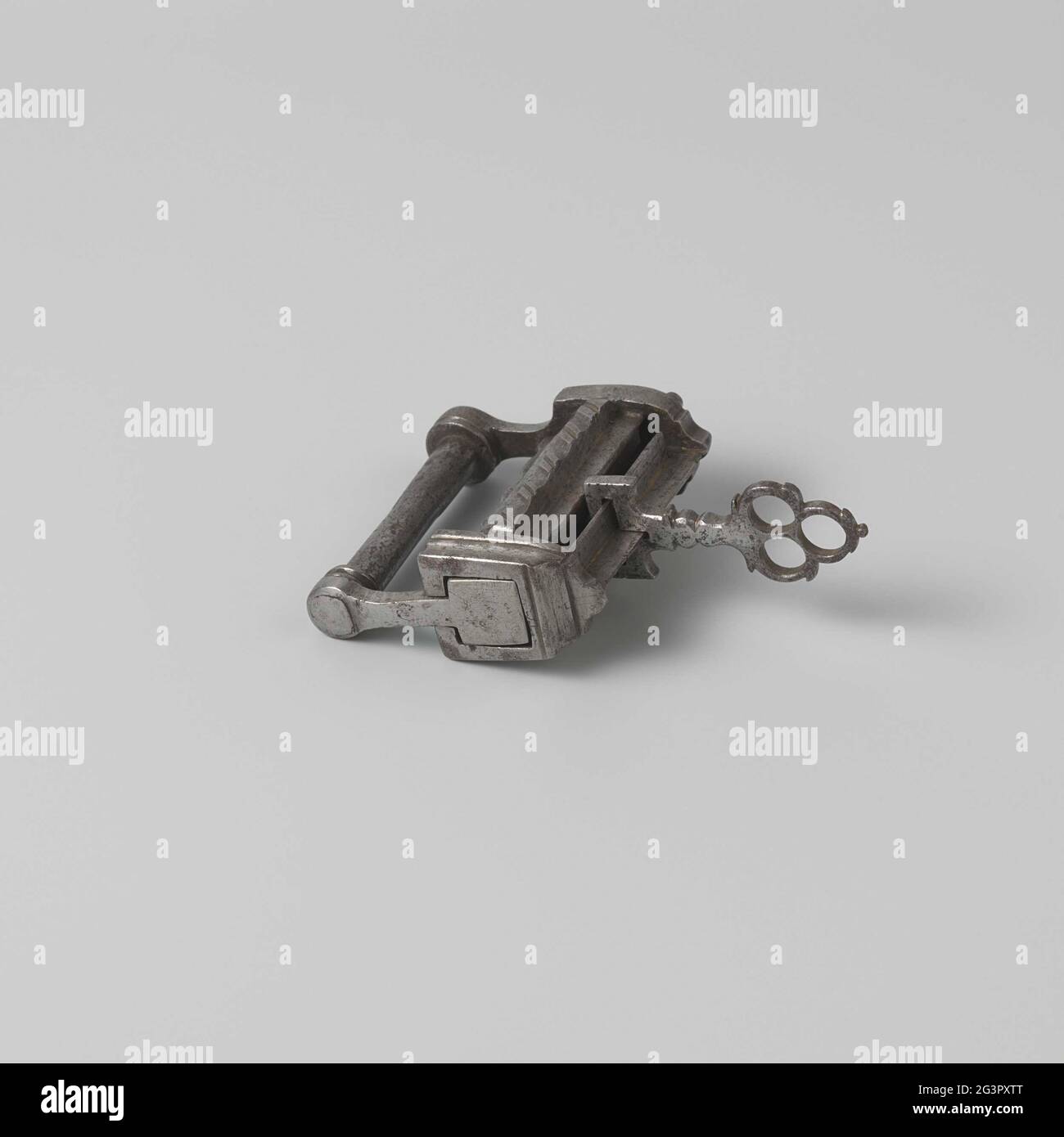 An elongated padlock with key Stock Photo - Alamy