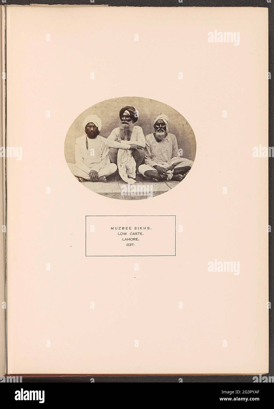 Portrait of three unknown Mazhabi Sikh men from Lahore; Muzbee Sikhs ...