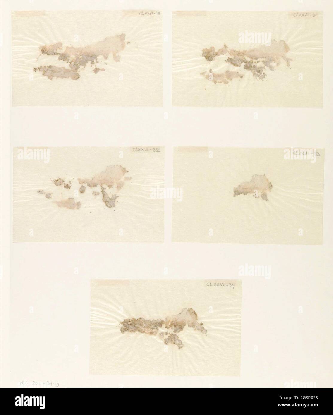 Loose fragments, possible from a print of Adam and EVA. Five fragments ...