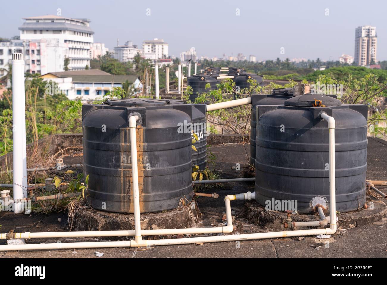 Rooftop Water Tanks From Above