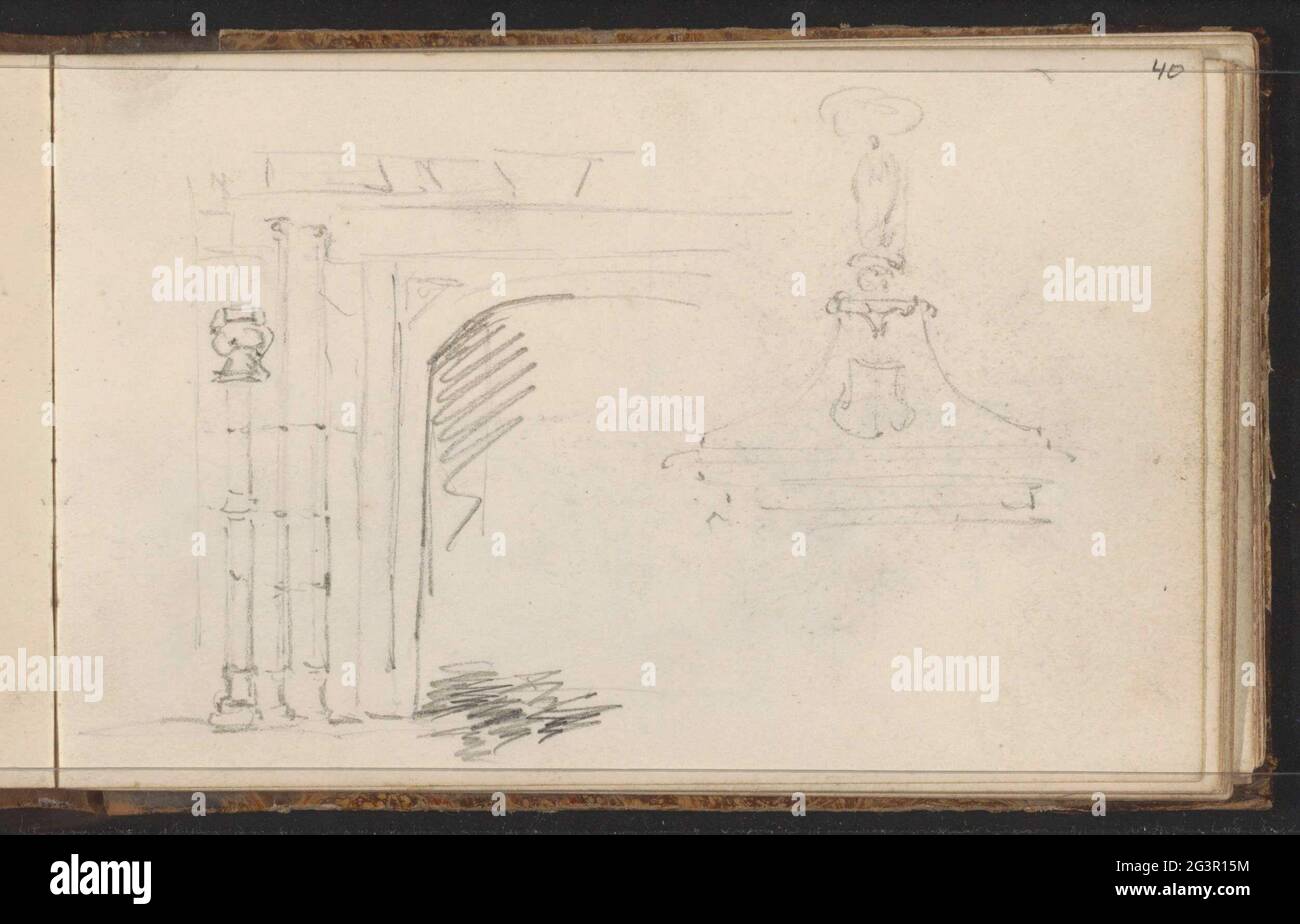 Portal and a base. Leaf 40 recto from a sketchbook with 60 sheets Stock ...