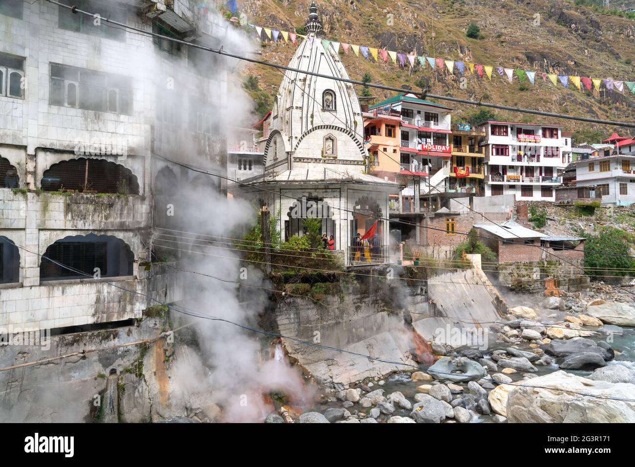 Manikaran/India-20.10.2018:The view of Gurudwara Shri Manikaran Sahib ...