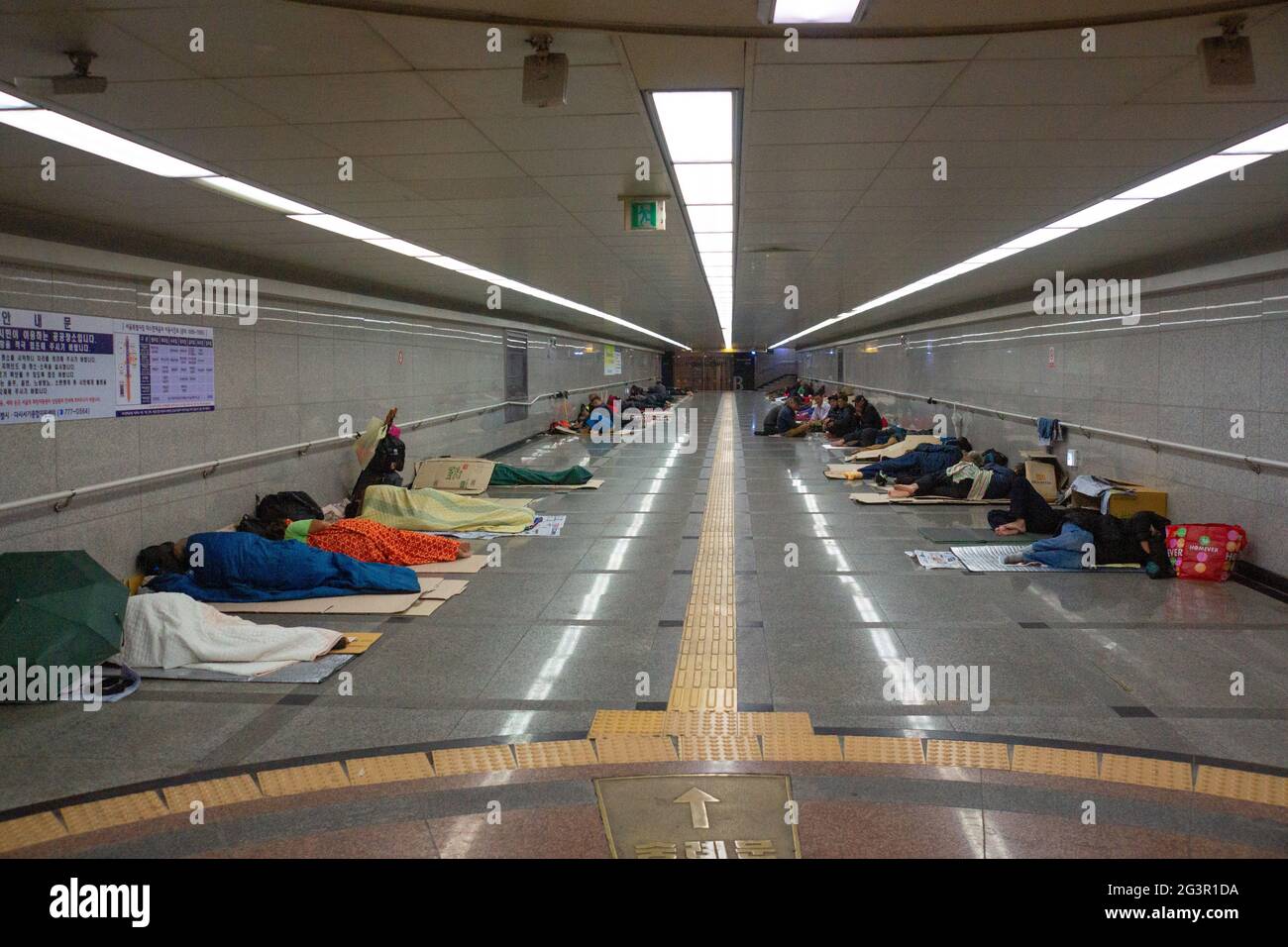 Seoul/South Korea-18.10.2016:The homeless people sleeping inside the ...