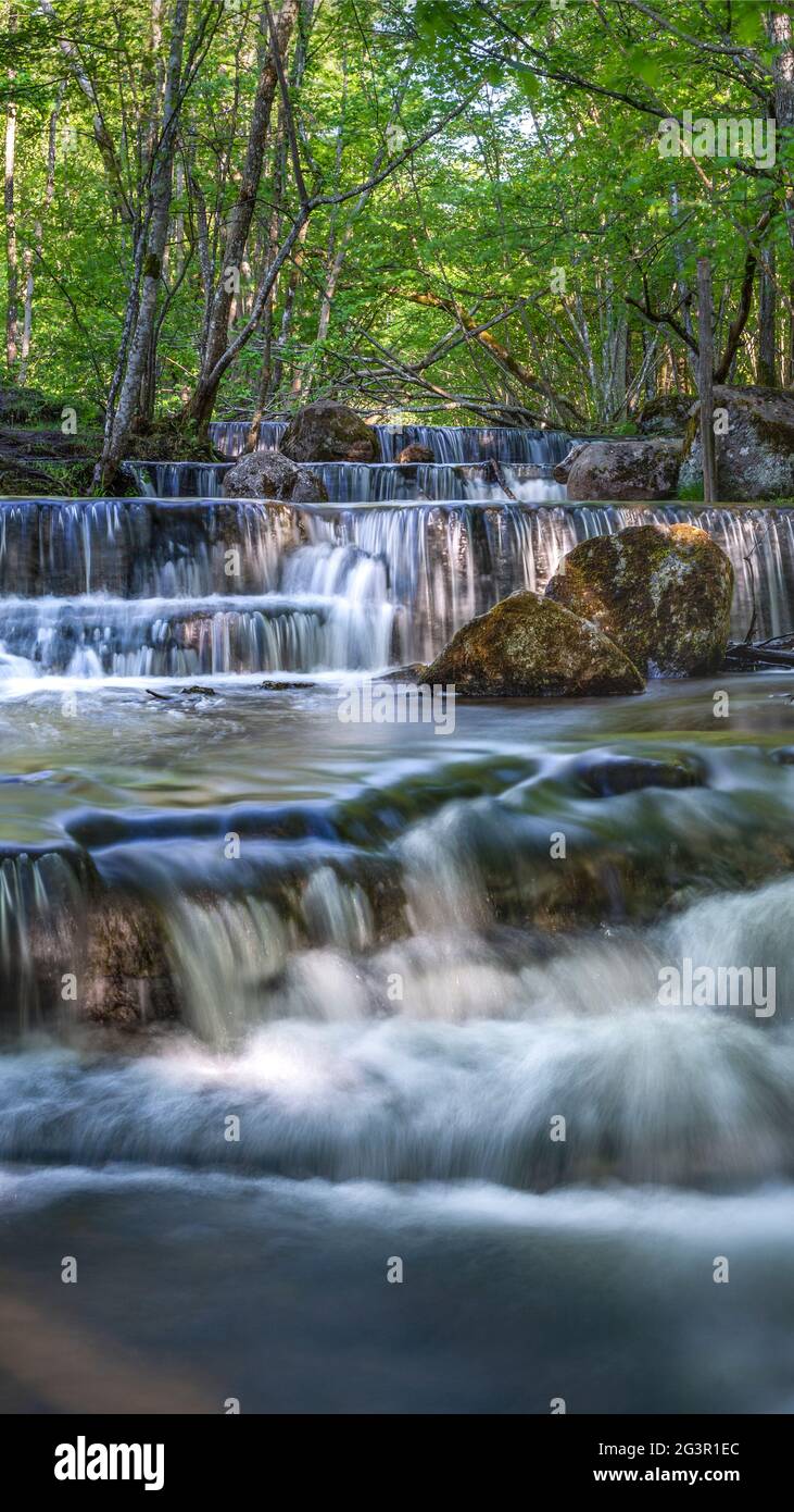 Beautiful waterfall illuminated sunlight hi-res stock photography and ...