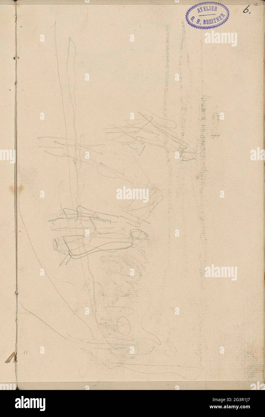 Landscape with figures and a horse. Page 12 From a sketchbook with 14 ...