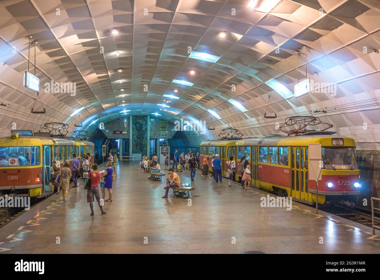 Volgograd/Russia-17.06.206:On the train station inside the metro ...